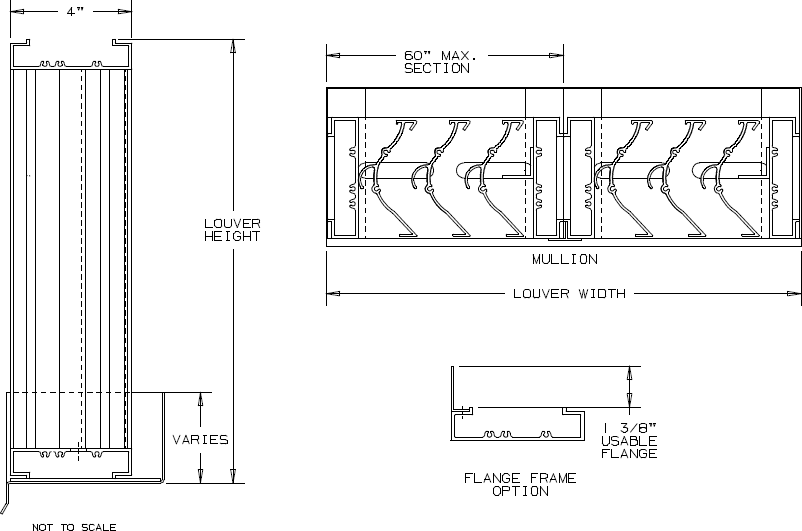 4" Deep Vertical Chevron Drainable Blade Wind Driven Rain Resistant Louver