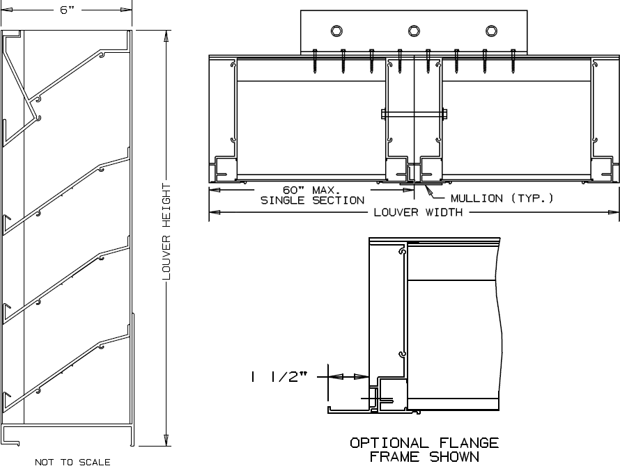 6" Deep Fixed Dual Drainable Blade Hurricane Louver (Miami-Dade Certified)