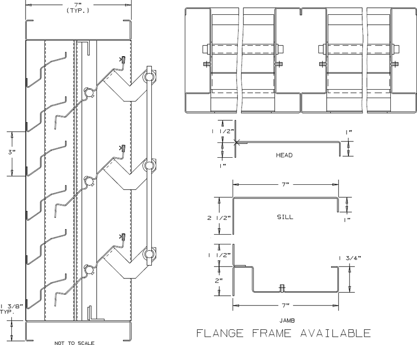7" Drainable Blade Combination Stationary and Adjustable Steel Louver